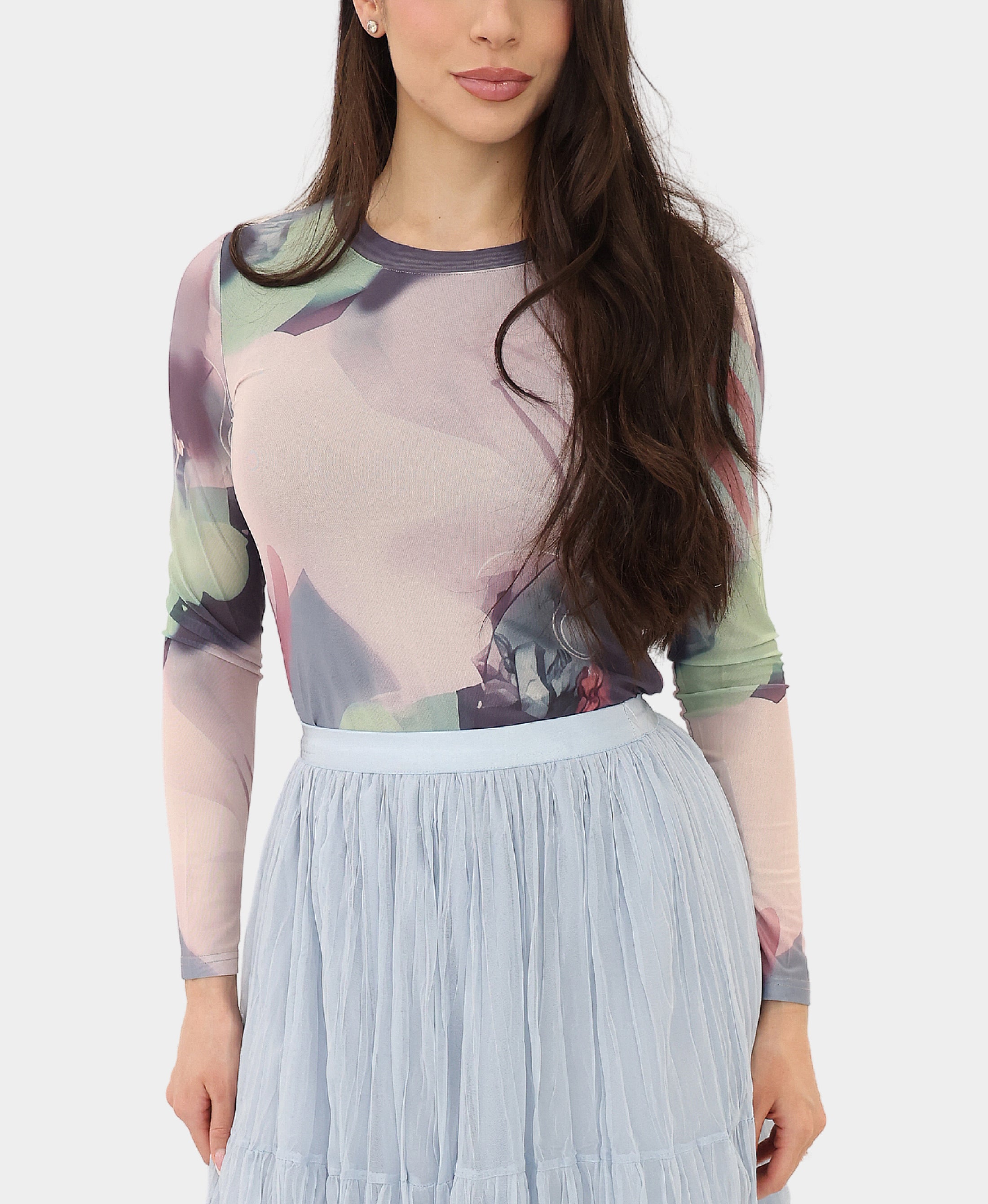 Mesh Printed Top – FOX'S - Online
