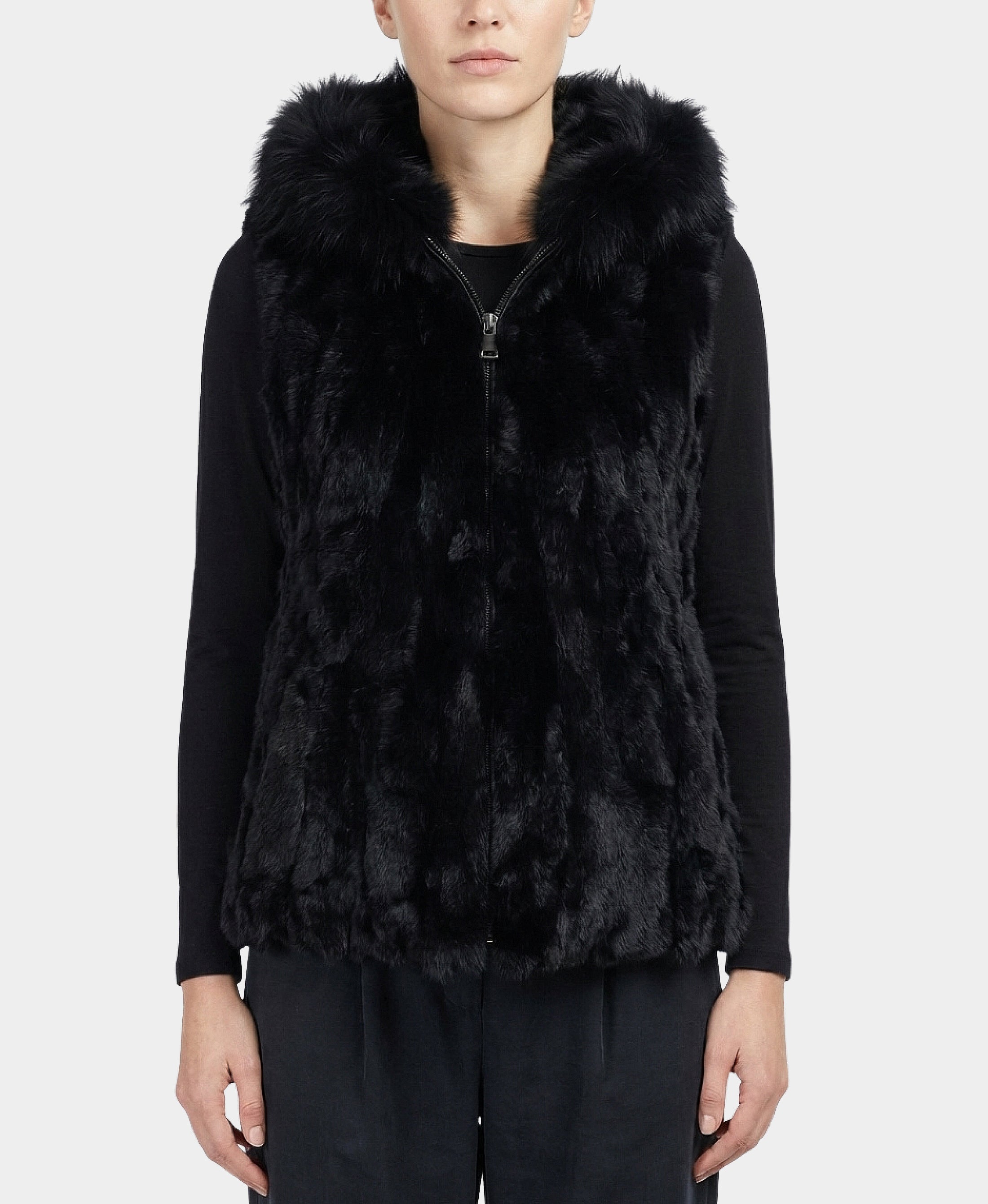 Reversible Fur Vest w/ Fox Fur Trim Hood – FOX'S - Online