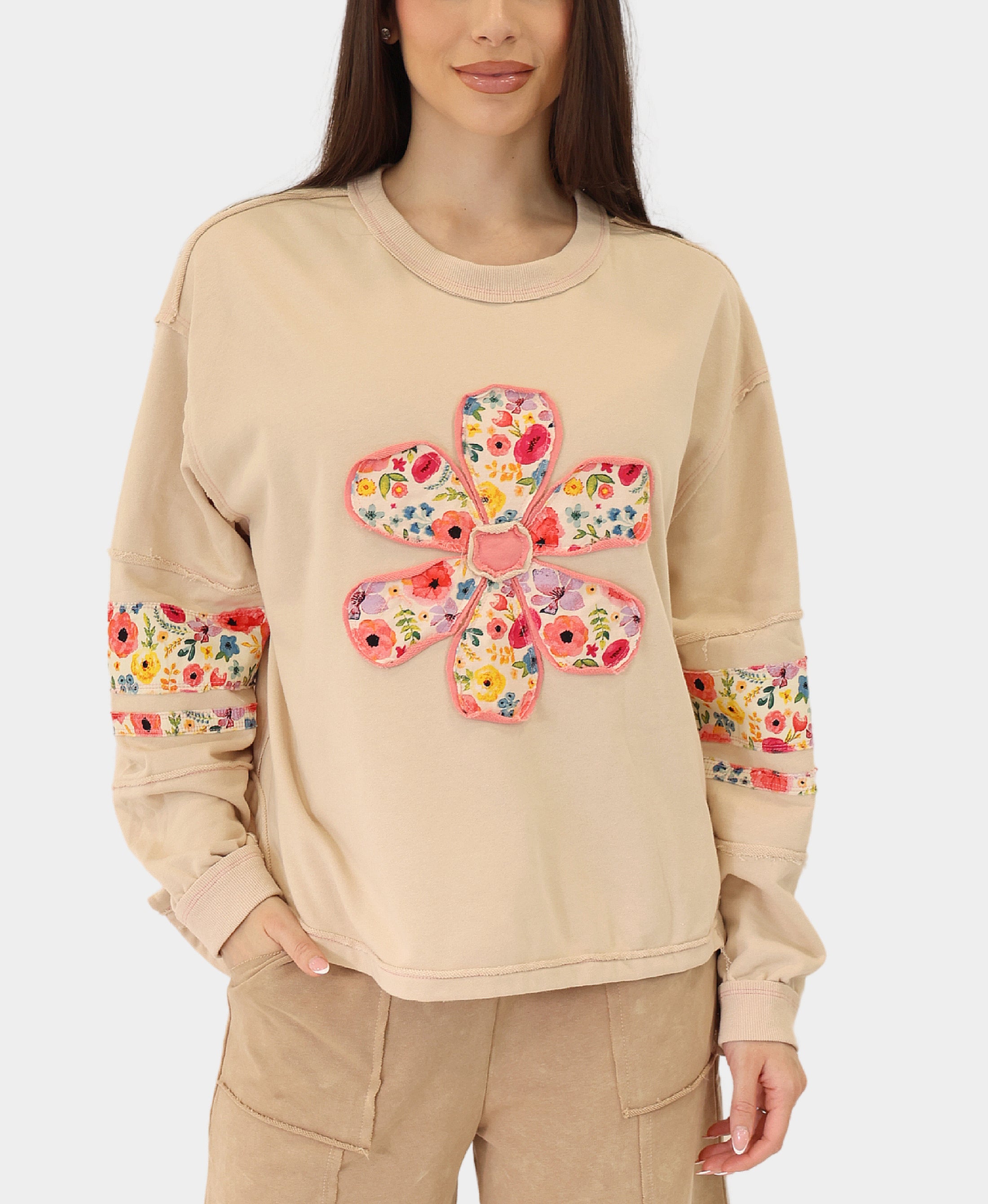 Daisy Raw Edge Sweatshirt – FOX'S - Online
