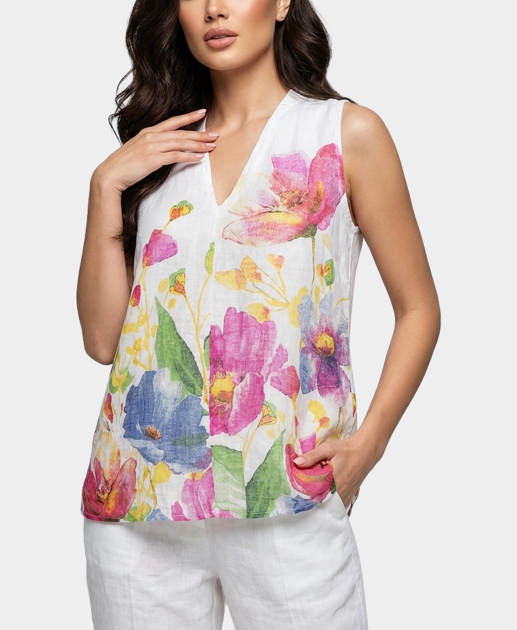 Linen Floral Top – FOX'S - Online
